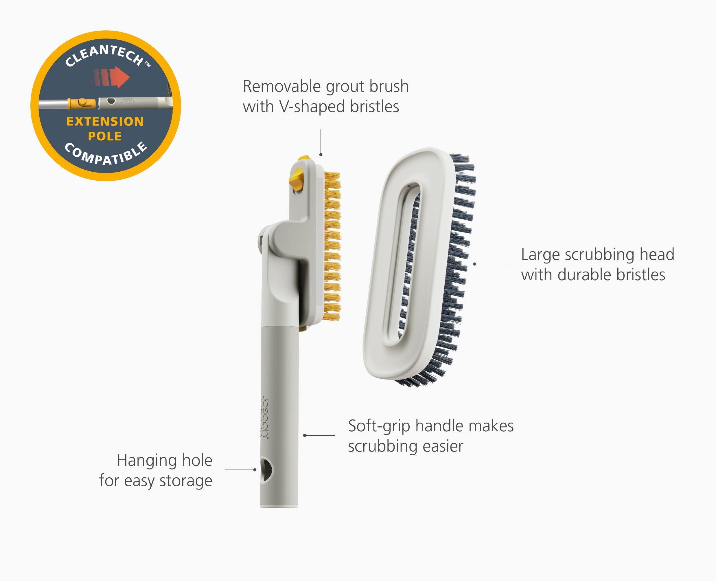 Tile Scrubber with Grout Brush CleanTech™ | Joseph Joseph AU