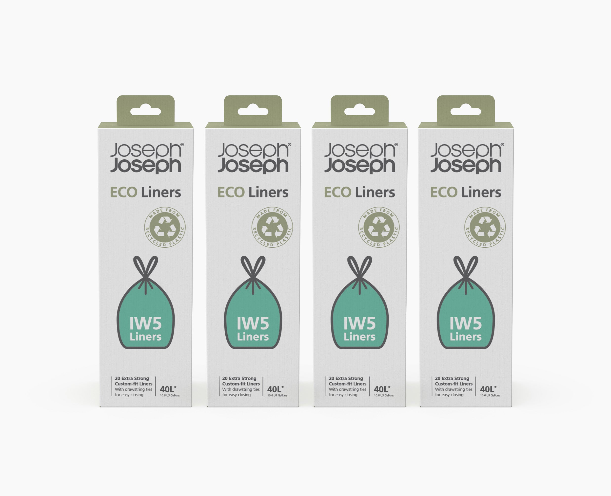 4-pack IW5 40L Grey Recycled Bin Liners | Joseph Joseph AU