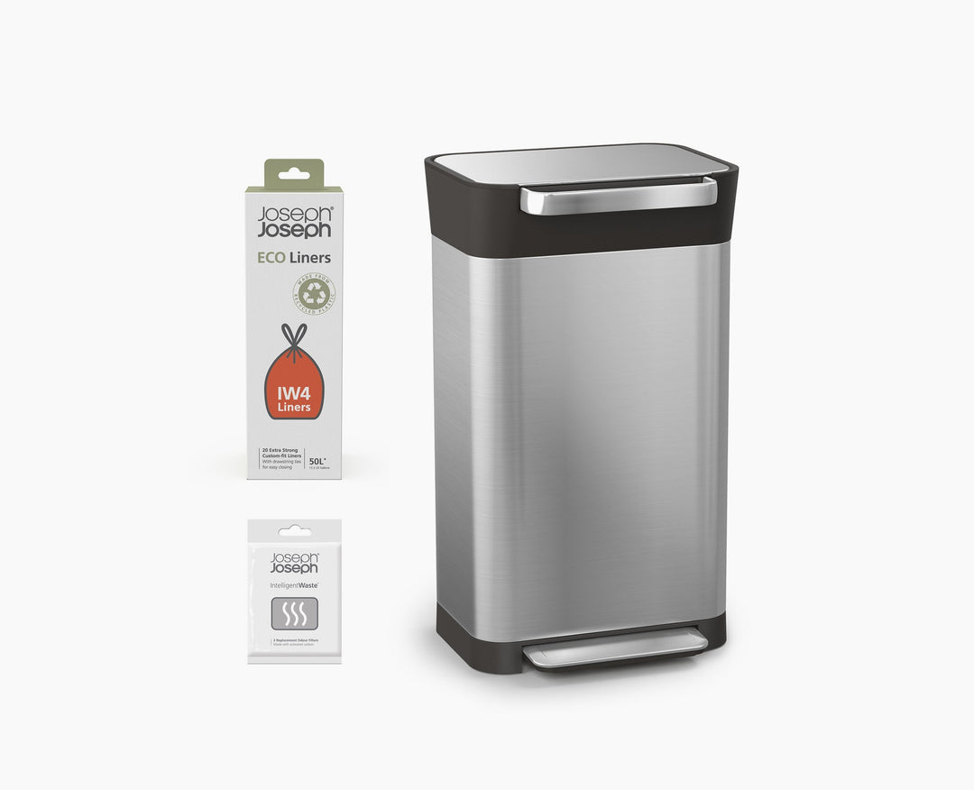 Trash Compactor Titan 30L Set Stainless Steel | Joseph Joseph AU